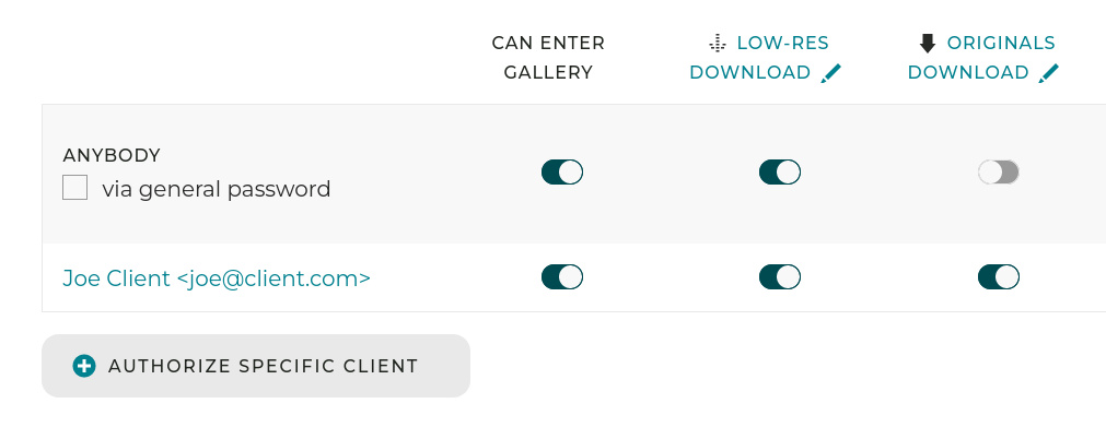 Client photo galleries for flexible and effective proofing